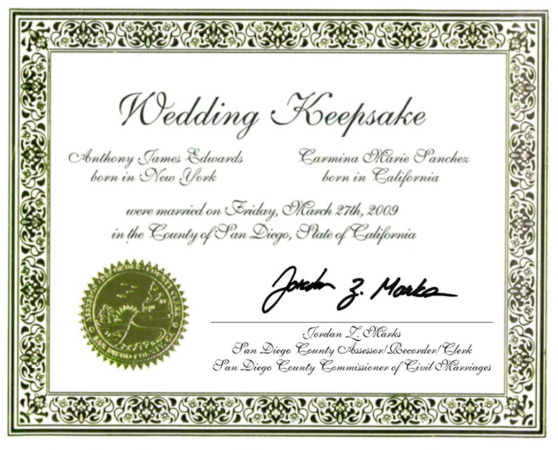 Marriage Certificate